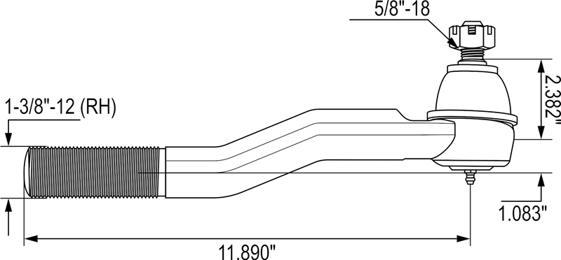 Rod End Thread Size Chart R Joint XL Rod End W/ 1″ 14 Right Hand